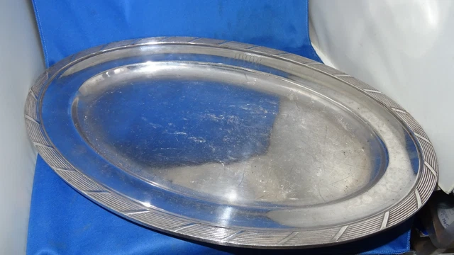 HAMBURG SUD LINE Hsdg Large Oval Serving Platter C.1930 Silver Plate ...