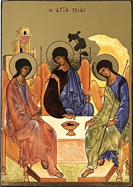 HOSPITALITY OF ABRAHAM Icon Trinity Rublev Orthodox Greek Russian 14cm ...