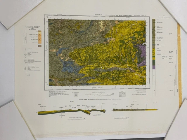 ORDNANCE SURVEY GEOLOGICAL, Solid & Drift, Sheet Paper Map, Horsham ...