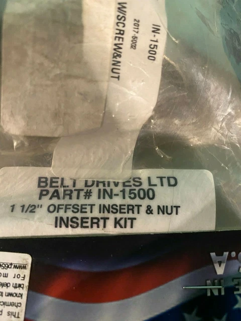 NEW BELT DRIVES Ltd. 1 1/2 Offset Insert & Nut Kit For Front Pulley $89 ...