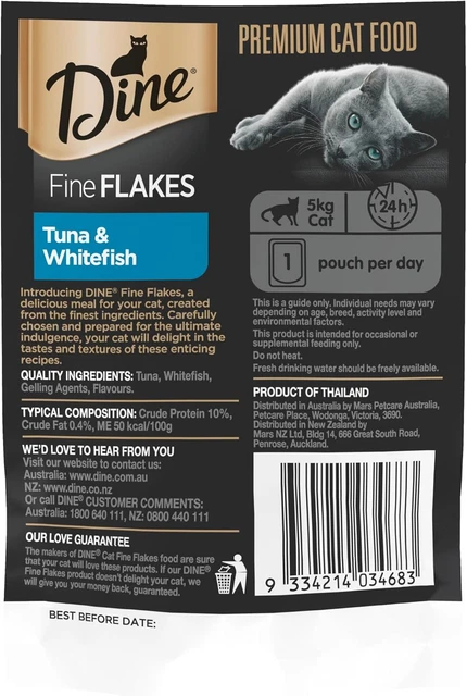 FINE FLAKES WET Cat Food Tuna and Whitefish 35G Pouch, 12 Pack $29.32 ...