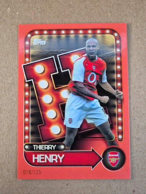 TOPPS ARSENAL COLLECTORS Tin 2025/26 Thierry Henry Red Insert Parallel ...