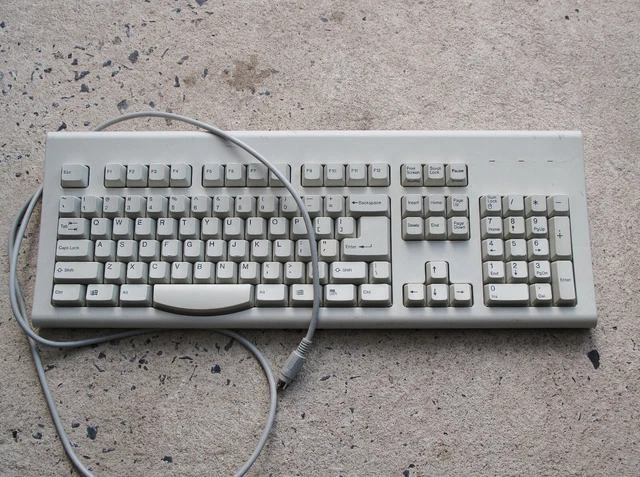 VINTAGE AT KEYBOARD. PS2, For DOS, Windows 95. IBM PC Compatible PS/2 ...