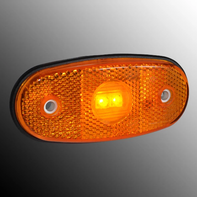 LED UMRISSLEUCHTE SEITENMARKIERUNGSLEUCHTE gelb mit Rückstrahler oval ...