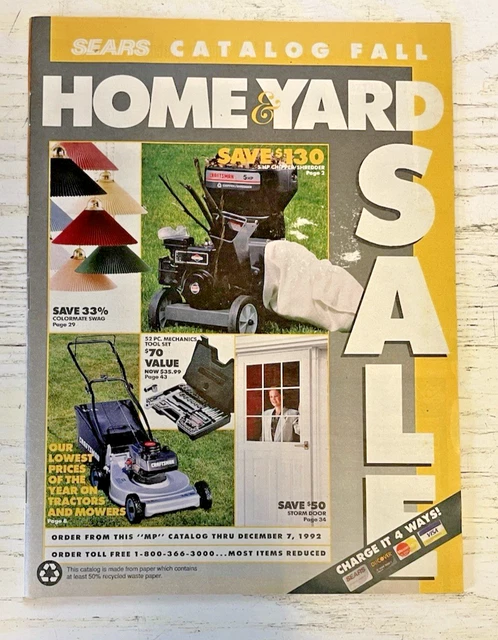 SEARS FALL HOME Yard Sale Catalog 1992 Tools Lawn £8.89 - PicClick UK