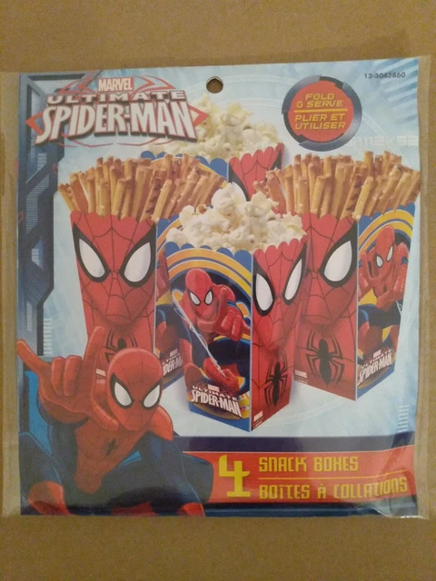 MARVEL ULTIMATE SPIDER-MAN Birthday Party Snack Boxes Pack of 4 Count ...