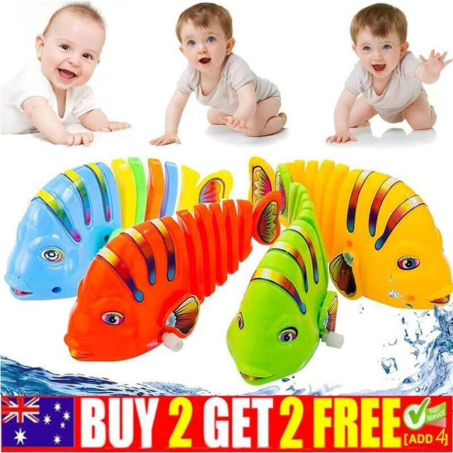 PLASTIC WIND-UP WIGGLE Fish Toy ,Clockwork Swinging Cartoon Fish Toys ...