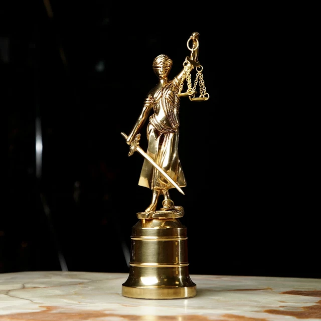 BRONZE LADY JUSTICE Statue - Femida Scales Sword Decor Law Office ...