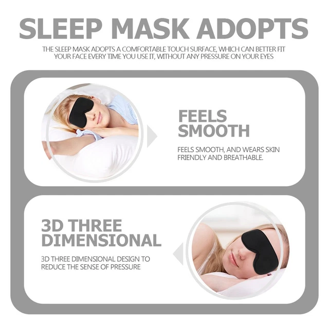 MEMORY SPONGE EYE Mask Travel Black Out Sleep Sleeping Blindfold $19.99 ...