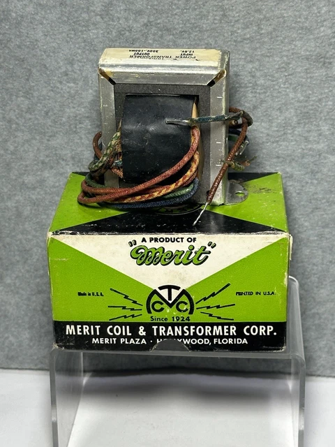 TRANSFORMER MERIT P-4086 TRANSISTOR POWER TRANSFORMER Vintage With Box ...