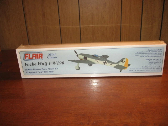 VINTAGE RARE FLAIR Focke Wulfe fw190 Balsa Model Kit £40.22 - PicClick UK