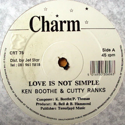 KEN BOOTHE & Cutty Ranks - Love Is Not Simple (12") EUR 18,96 - PicClick FR