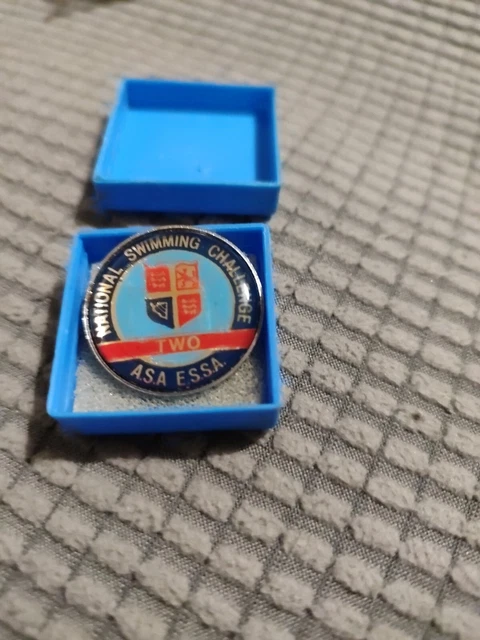 VINTAGE SWIMMING BADGE A.S.A Level 2 Award 1980s Metal Badge S.T.A Swim ...