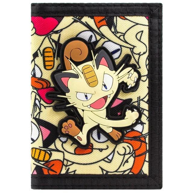 POKEMON MEOWTH NORMAL Type Scratch Move Tri-Fold Coin & Card Wallet ...