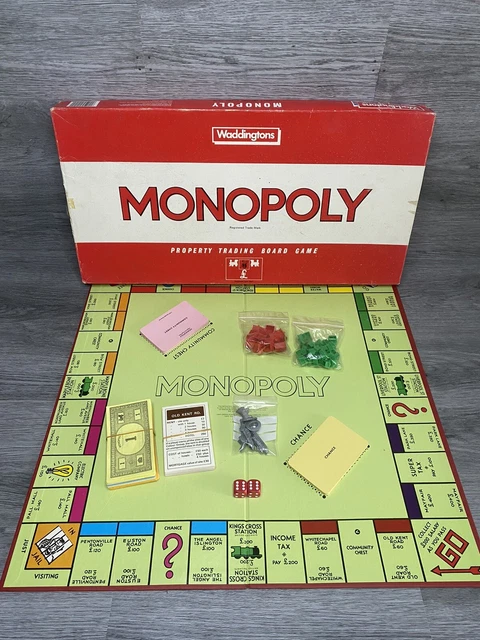 VINTAGE MONOPOLY BOARD Game Original Classic Red Box £16.99 - PicClick UK