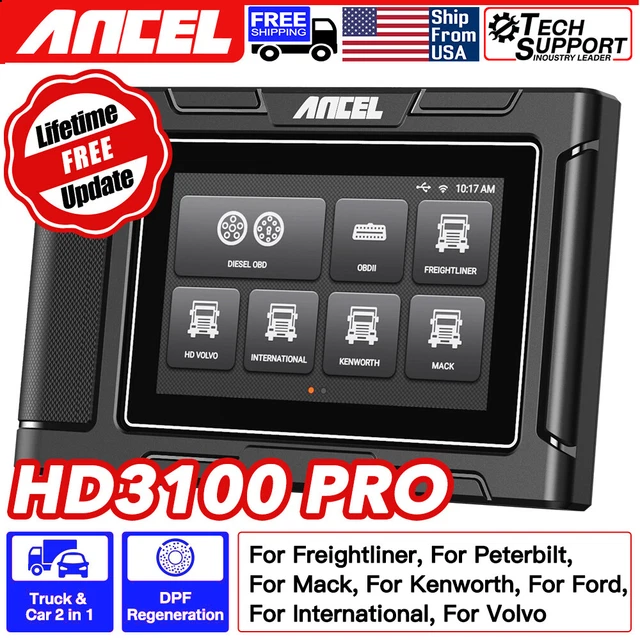 ANCEL HD3100 PRO Diesel Heavy Duty Truck Diagnostic Scanner All System ...