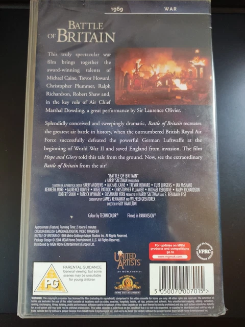 BATTLE OF BRITAIN UK PAL VHS VIDEO 1990 Michael Caine Robert Shaw RAF ...