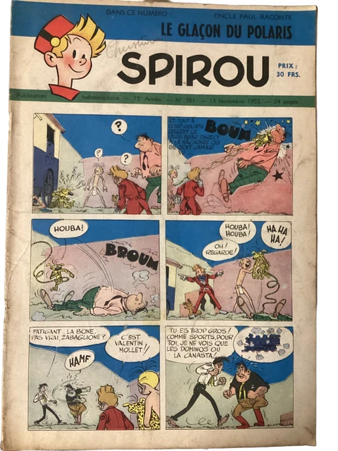 ANCIENNE REVUE SPIROU Vintage Bande Dessinée Livre Pas Lucky Luke Astérix 1952 EUR 4,00 ...