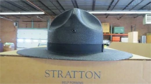 NEW STRATTON BLACK Campaign Straw Police Sheriff Trooper Dbl Brim Hat ...