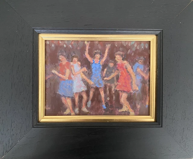 DANCING, PAINTING, FIGURES, Women, Colour, Black & Gold Frame, Oil ...