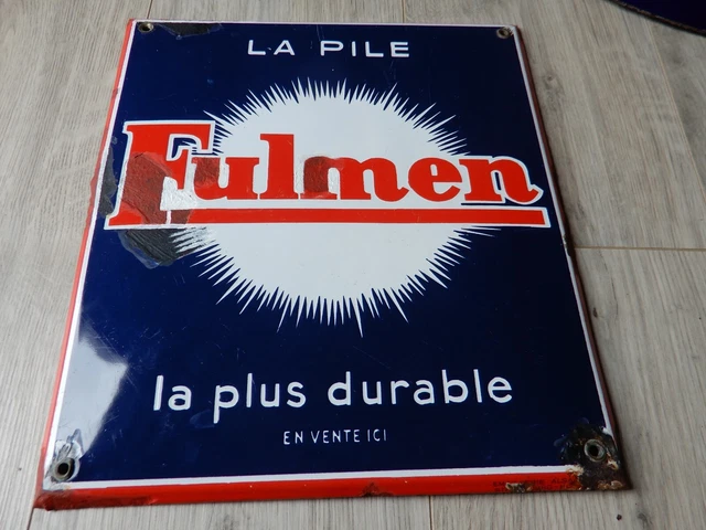 PLAQUE ÉMAILLÉE ANCIENNE garage pile fulmen EUR 139,00 - PicClick FR