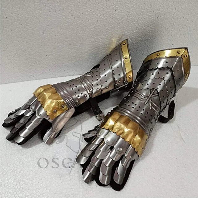 MEDIEVAL GAUNTLET GLOVES Knight Pair Of Crusader Armor Reenactment ...