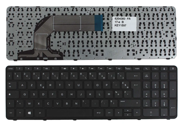 LAYOUT FRANÇAISE NOIR brillant Cadre Noir Clavier Pour HP PAVILION 17 ...