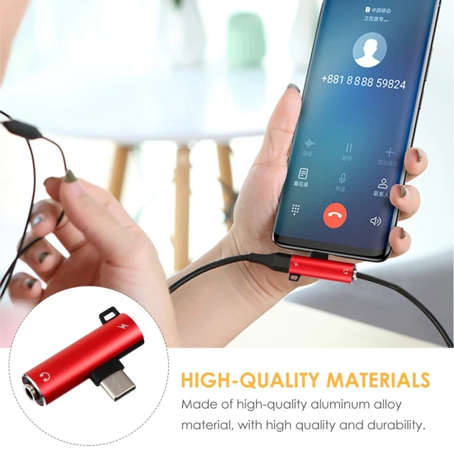 EARPHONE CHARGING ADAPTER Wired Earphones Usb Type to Headphone Jack ...