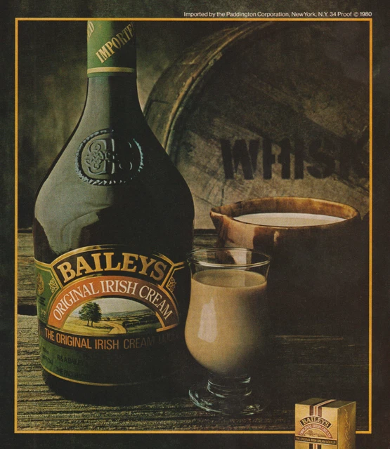 1981 BAILEYS ORIGINAL Irish Cream Liqueur Print Ad Poster Advertisement ...