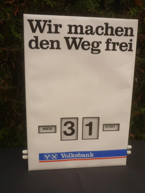 VINTAGE VOLKSBANK DAUERKALENDER Drehkalender Wir machen den Weg frei West-German EUR 15,51 ...