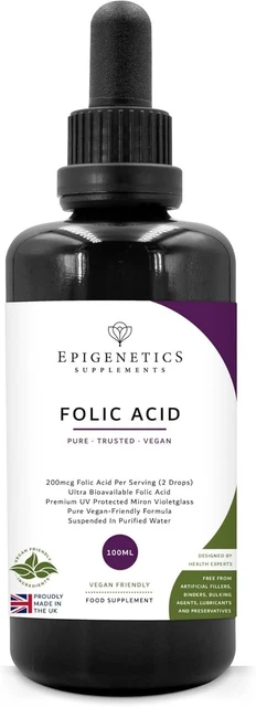 FOLIC ACID HIGH Strength Liquid Drops 100ml | 660 Servings £18.99 ...