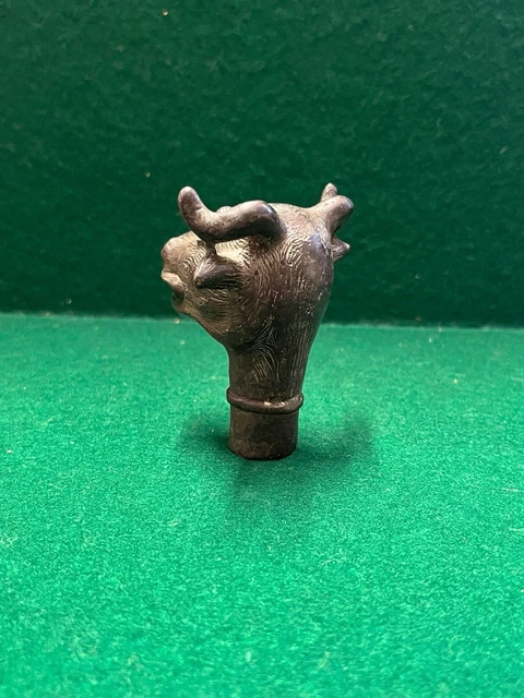 A UNIQUE CANE Handle Topper Gilt Bronze Bulls Head £65.00 - PicClick UK
