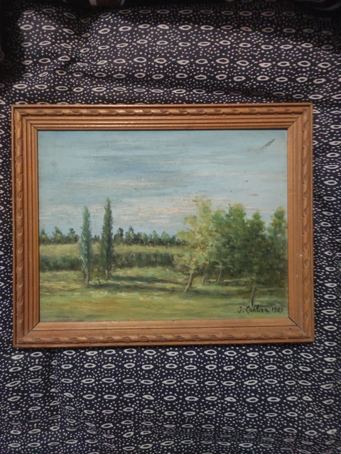 J CARLIER TABLEAU huile sur bois signé daté 1967 EUR 24,00 - PicClick FR