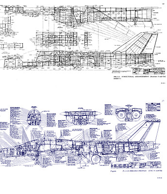 1970'S GENERAL DYNAMICS F-111 Aardvark Jet blueprint plans tech ...