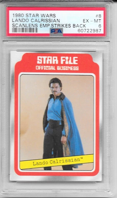 1980 SCANLENS EMPIRE Strikes Back Star Wars Lando Calrissian PSA 6 RC POP 1 RARE EUR 445,62 ...