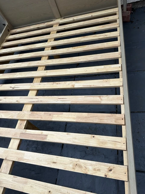 OAK EFFECT WOODEN Sleigh Bed Fits 1500 x 2000mm Mattress Double King £ ...