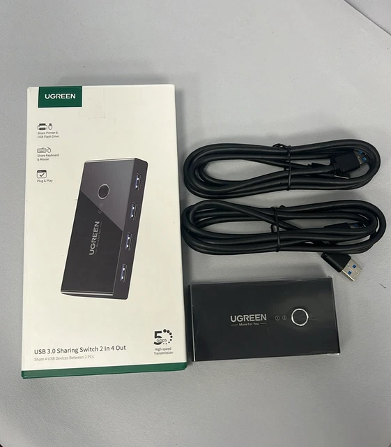 UGREEN USB 3.0 Switch 4 Port USB Switch Selector 5Gbps Peripheral Sharing Switch £24.99 ...