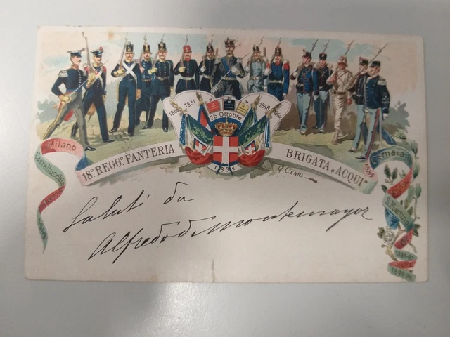 CARTOLINA 18^ REGGIMENTO Fanteria Brigata Acqui EUR 9,99 - PicClick IT