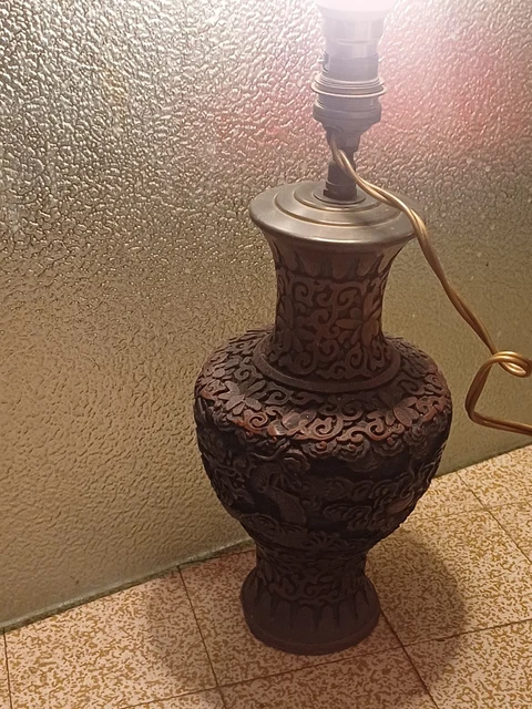 VASE CINNABAR CHINOIS du 18ème siècle en tant que lampe EUR 850,00 ...