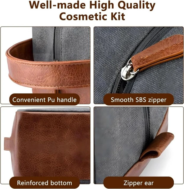 TOILETRY BAG FOR Men, Canvas Water Resistant Toiletry Bags, Dopp Kit ...