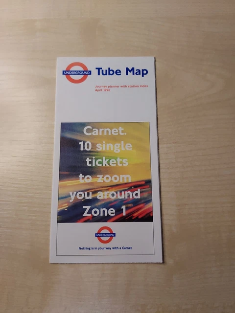 APRIL 1996 (CARNET) London Underground Tube Map Pocket Diagram EUR 17 ...