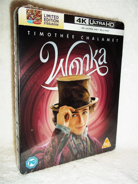 WONKA (4K/BLU-RAY, 2024, 2 disques, STEELBOOK) Timothée Chalamet Paul King comédie EUR 109,64 ...