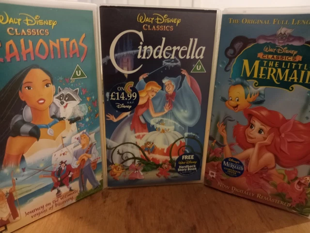 DISNEY VHS VIDEO The Little Mermaid, Cinderella, Pocahontas Disney VHS ...