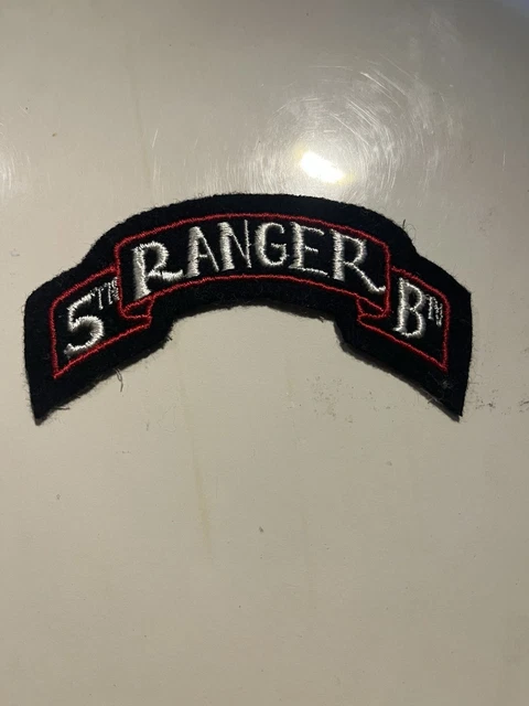 ORIGINAL CUT-EDGE EMBROIDERED WOOL WW2 5th RANGER BATTALION SCROLL ...
