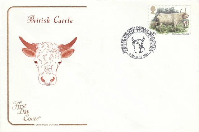 (120859) BRITISH CATTLE GB Cotswold FDC Chillingham Wild Bull Alnick ...