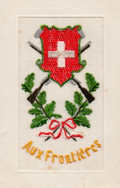 RARE SWISS ARMY Border Force: Frontieres: Ww1 Embroidered Military Silk ...
