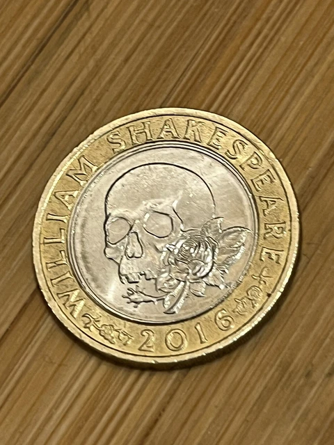 RARE 2 POUND Coin £2 William Shakespeare Macbeth Rose And Skull 2016 Circulated £700.00 ...