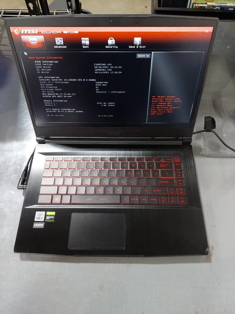 MSI GF63 THIN MS-16R5 Intel Core i5-10500H NVDA GTX 1650 - AS-IS/PARTS ...