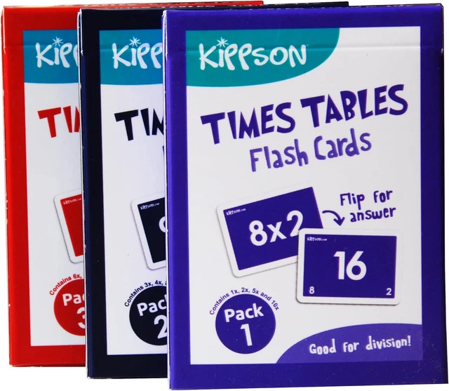 TIMES TABLES FLASH Cards - Multiplication and Division 2-In-1 Set of ...