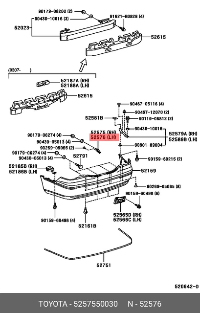 ORIGINAL OE STOSSSTANGE Halterung, 5257550030 für Toyota 52575-50030 ...